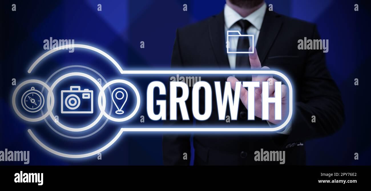 Inspiration showing sign Growth. Word for process of increasing in size ...