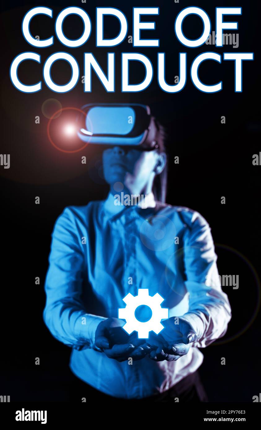 Inspiration showing sign Code Of Conduct. Internet Concept Ethics rules ...