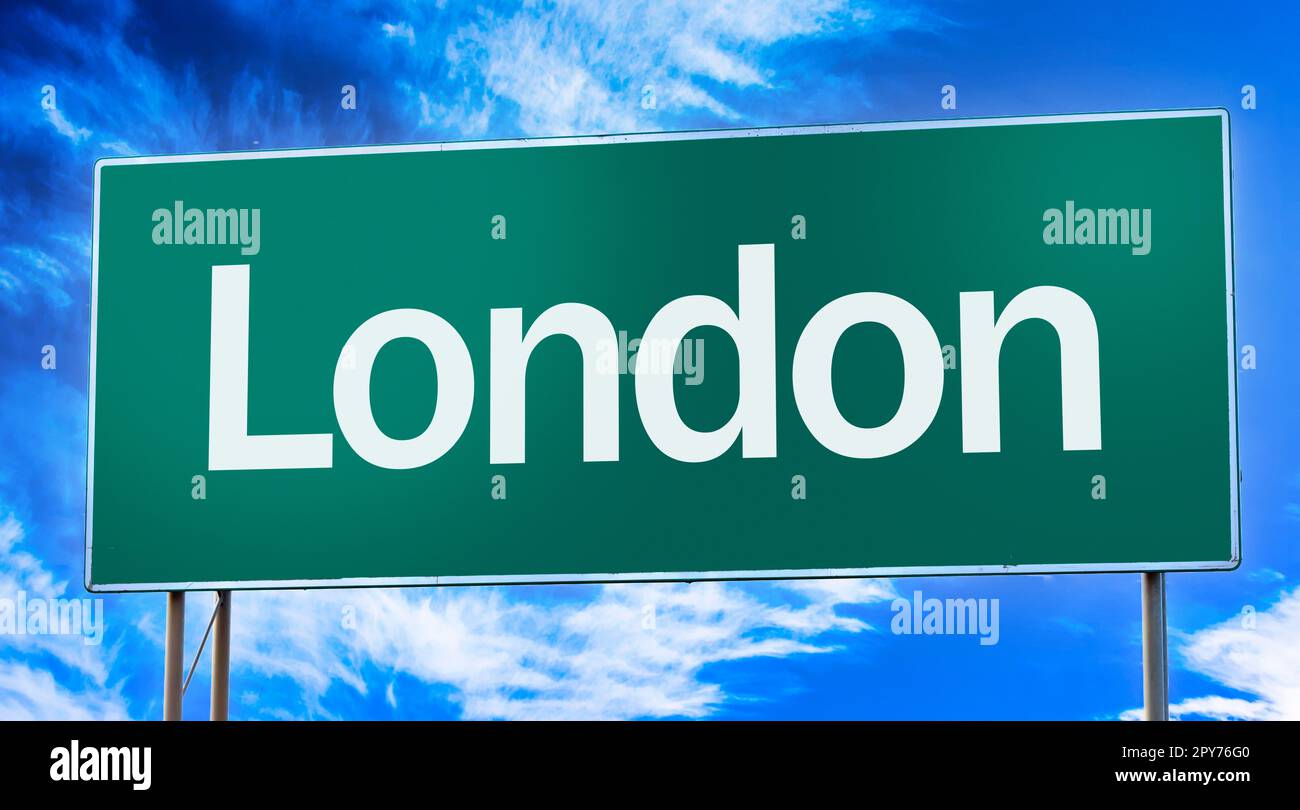 Road sign informing of the entrance to the city of London Stock Photo ...