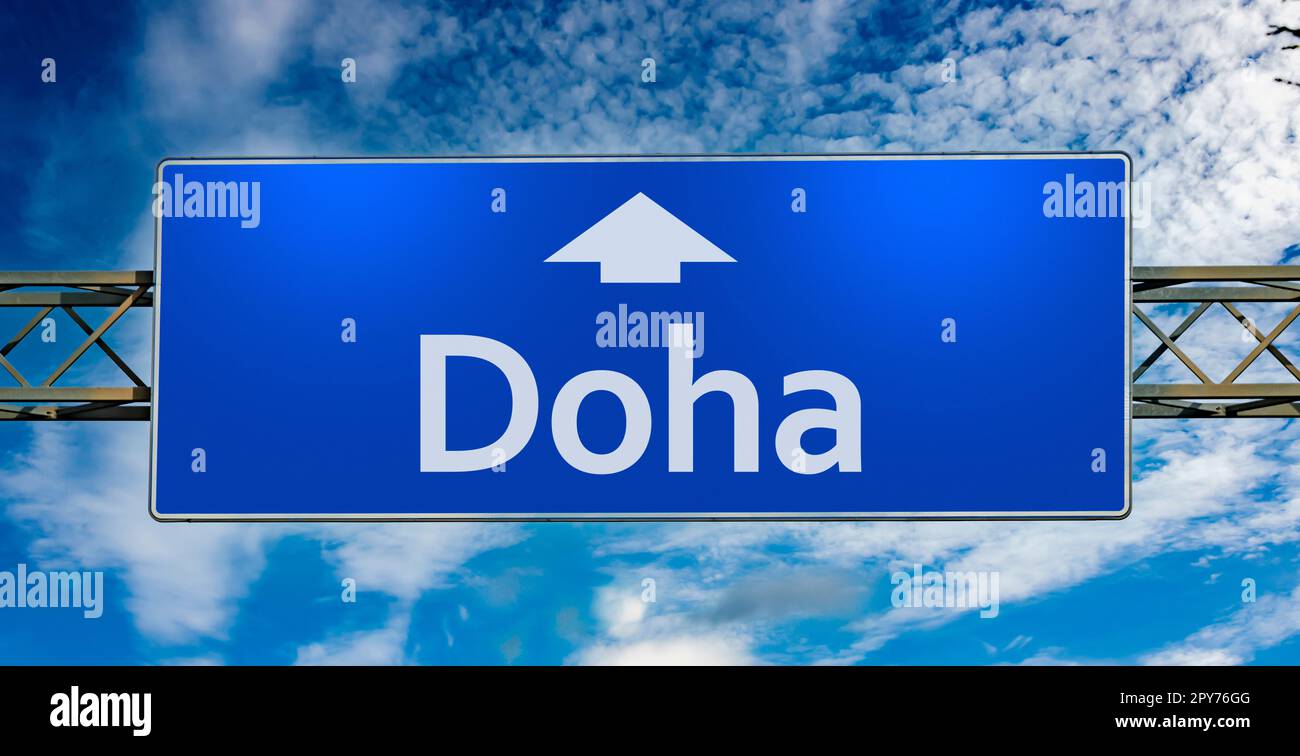Doha qatar traffic sign hi-res stock photography and images - Alamy