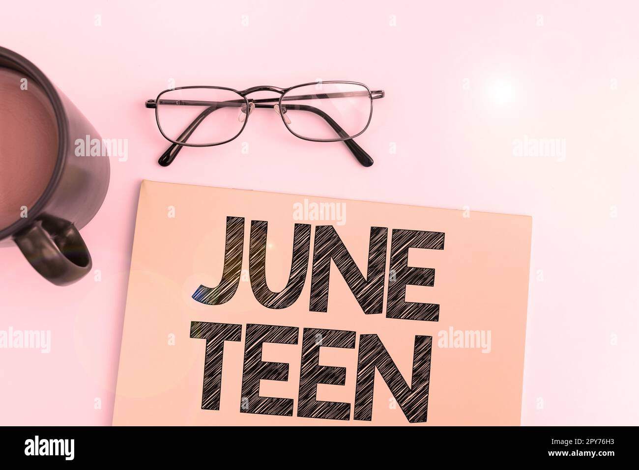 Sign displaying June Teen. Business overview legal holiday in the ...