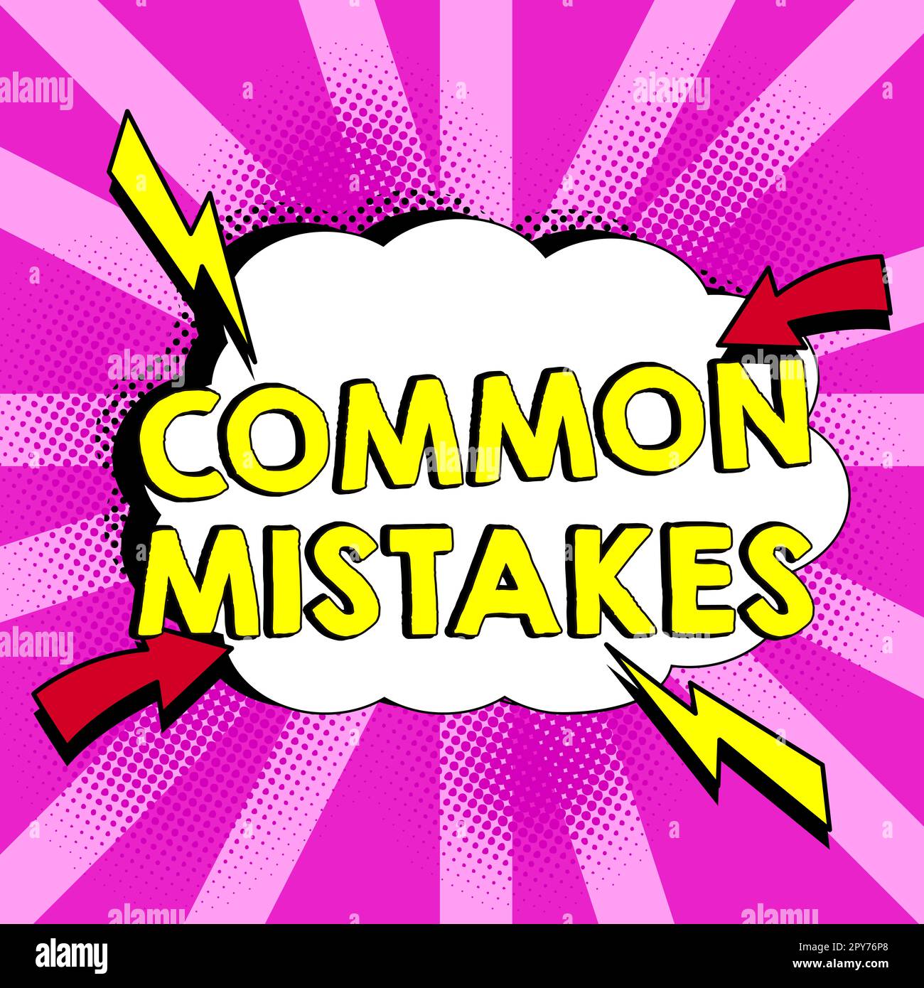 Hand writing sign Common Mistakes. Word Written on actions that are ...