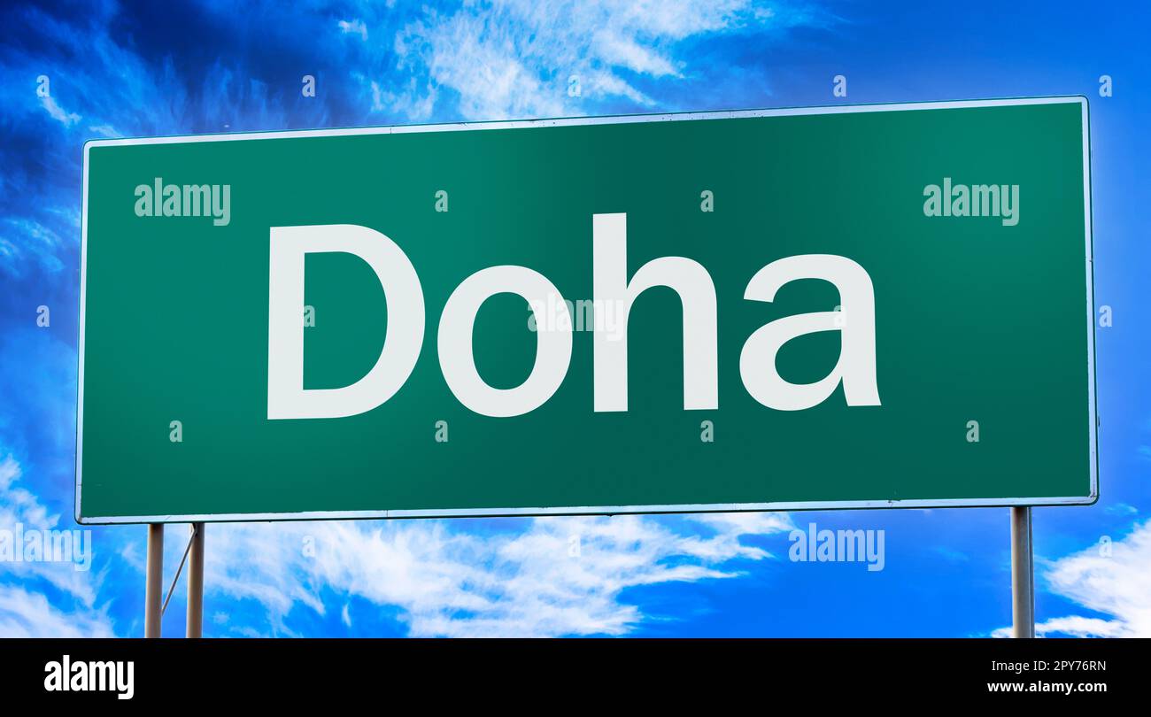 Doha qatar traffic sign hi-res stock photography and images - Alamy