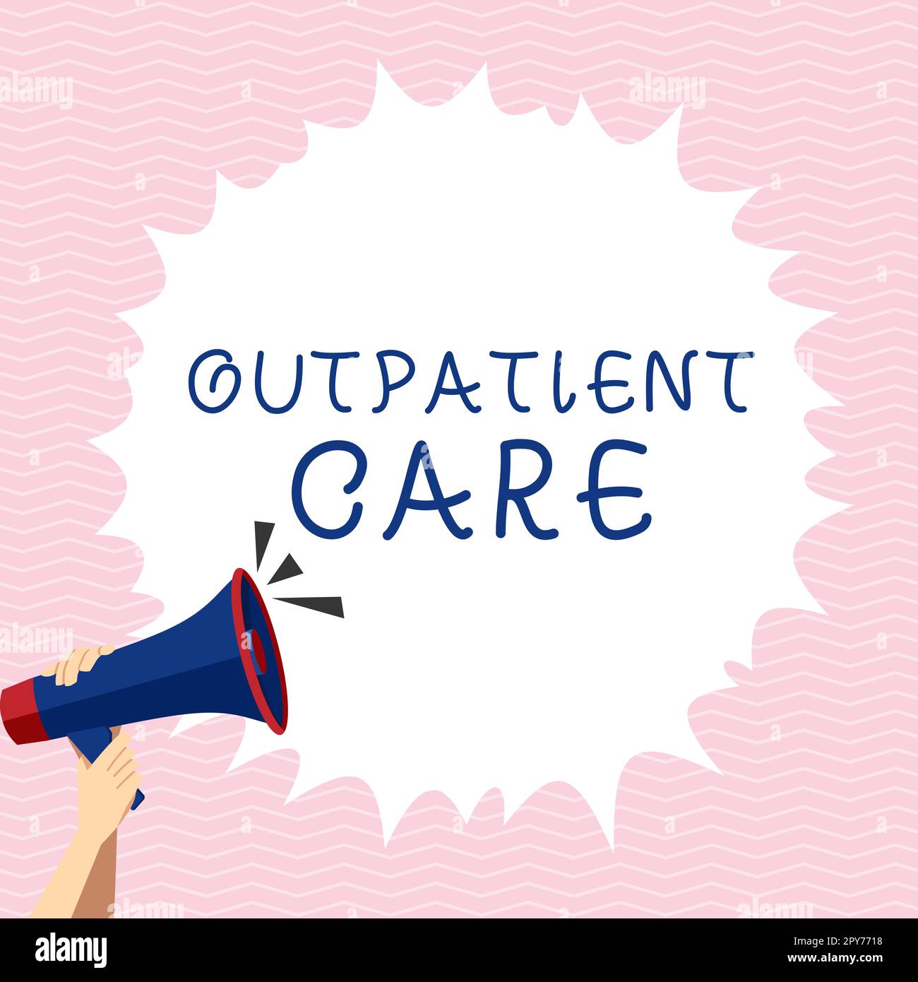Sign displaying Outpatient Care. Concept meaning the final result of ...