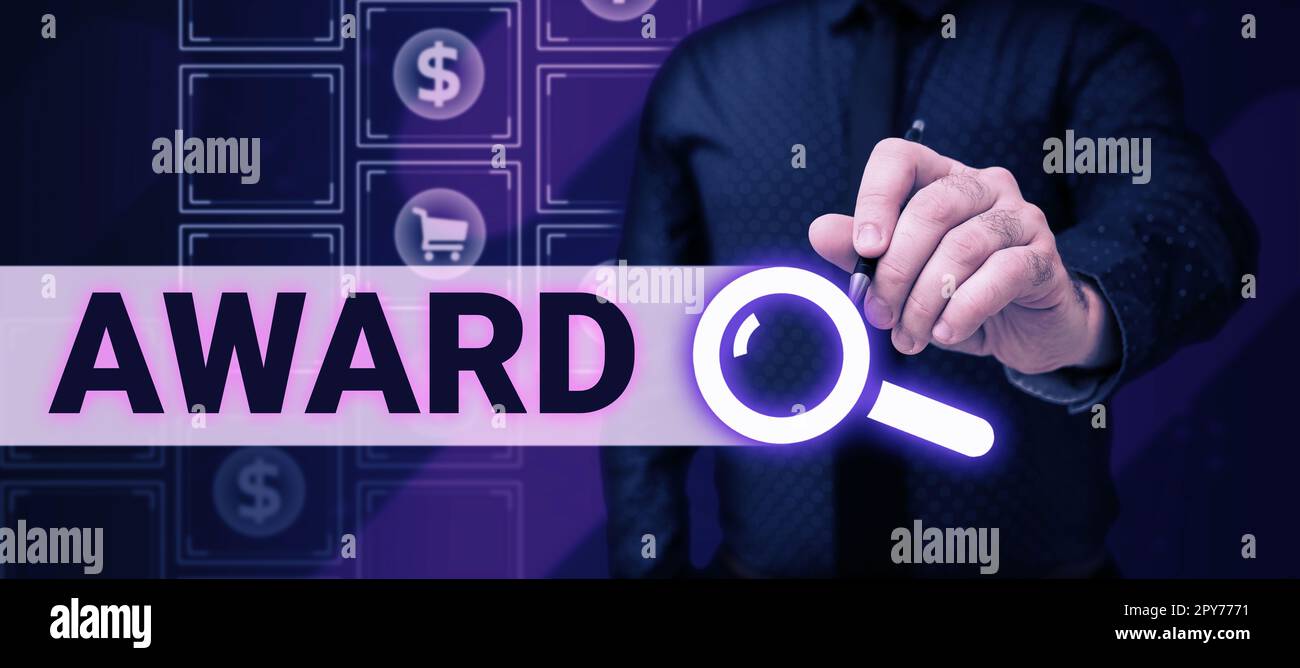 Inspiration showing sign Award. Conceptual photo Prize and other mark ...