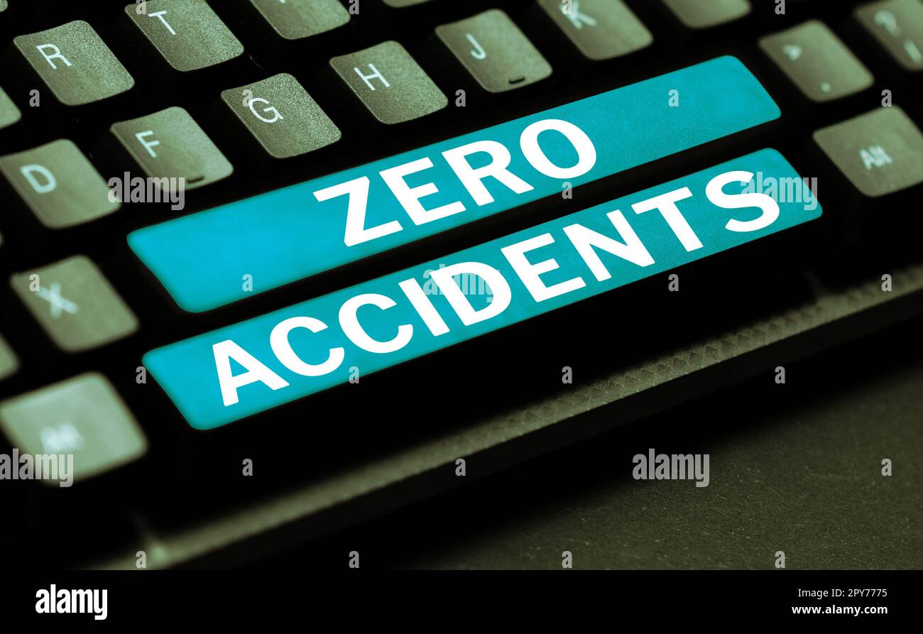 Hand writing sign Zero Accidents. Business concept important strategy ...