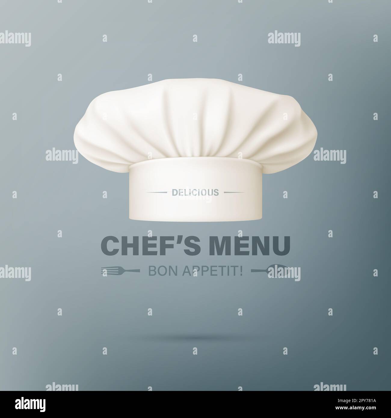 Vector Banner with 3d Realistic White Chef Hat, Toque. Cook, Baker Chef ...