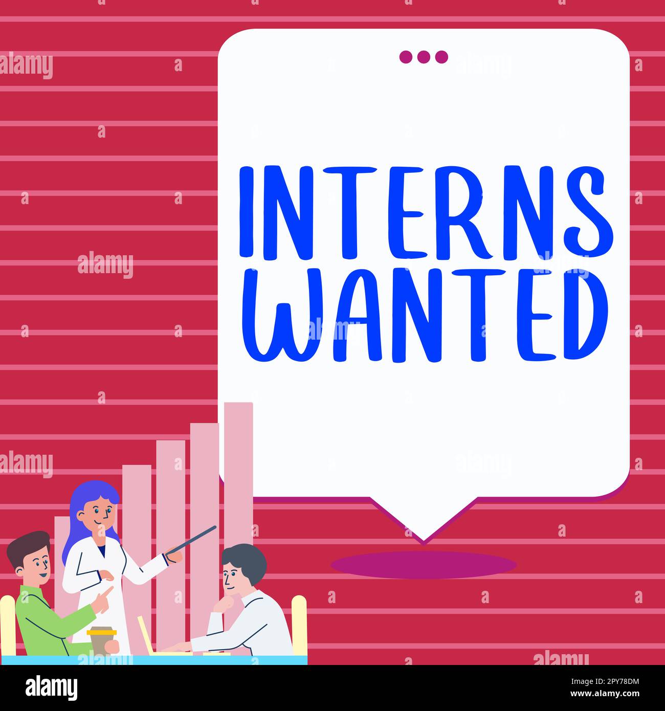 Hand writing sign Interns Wanted. Concept meaning Looking for on the ...