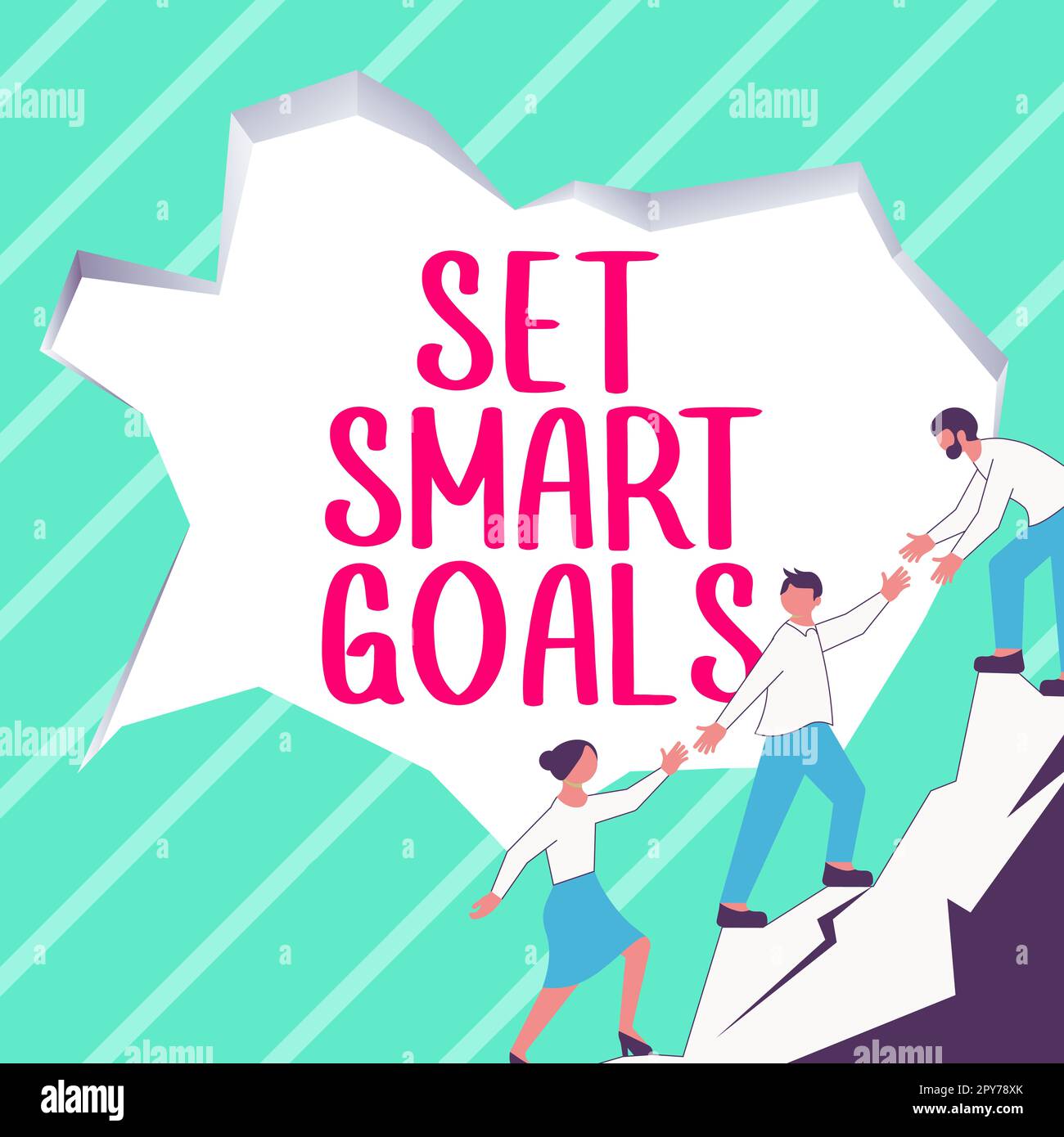 Handwriting text Set Smart Goals. Concept meaning Establish achievable ...