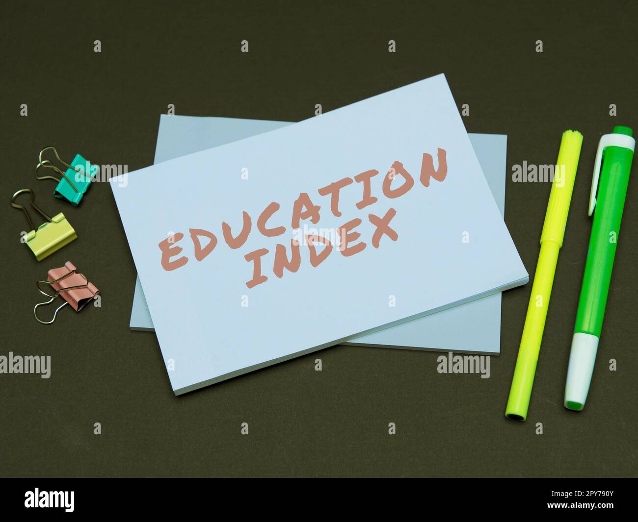 Text showing inspiration Education Index. Conceptual photo aiming to ...