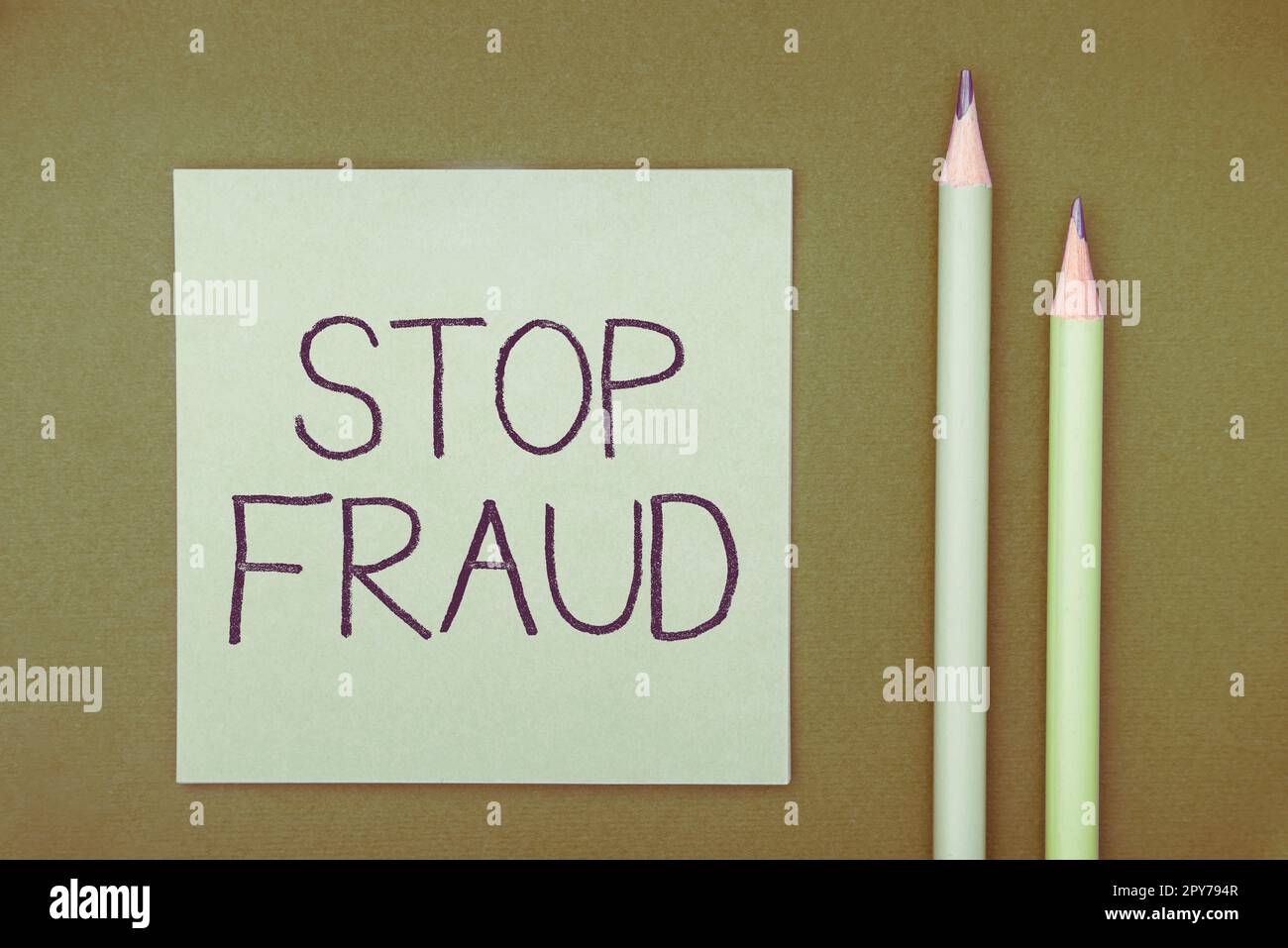 Text caption presenting Stop Fraud. Business overview campaign advices ...
