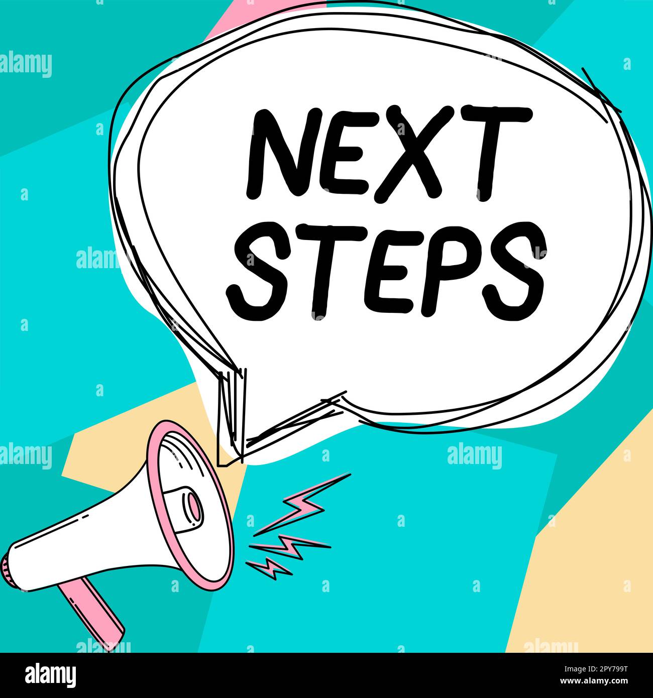 Conceptual display Next Steps. Business idea numper of process going to ...