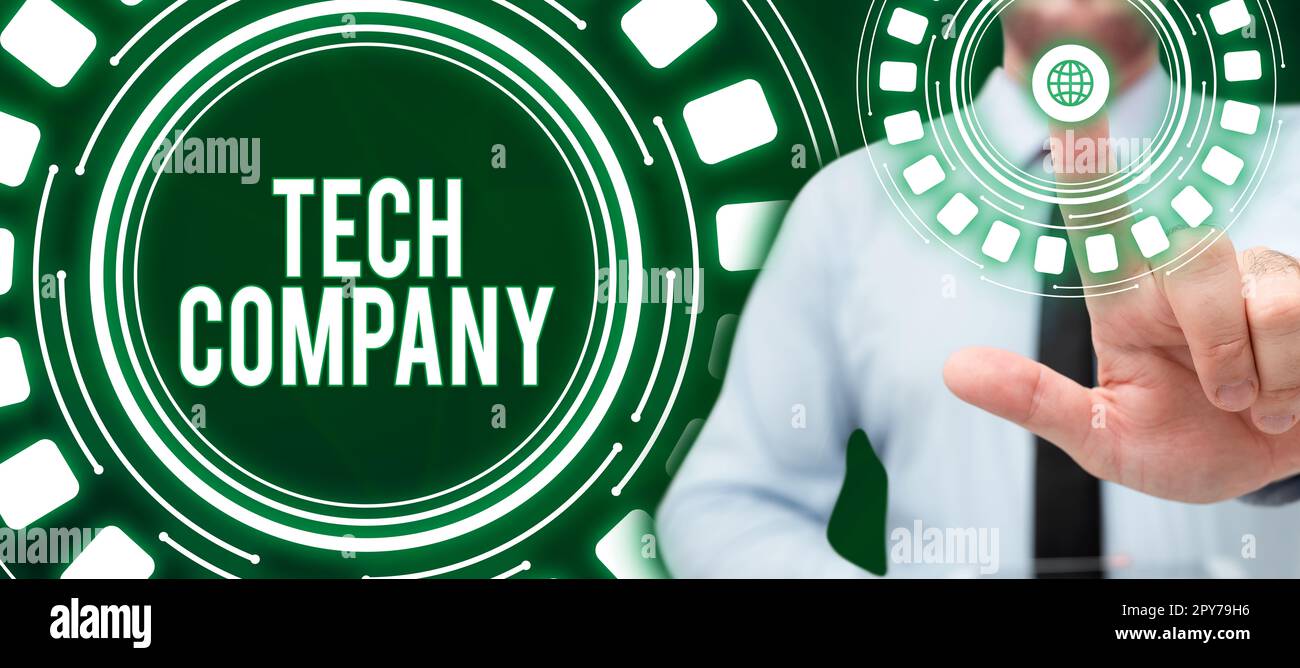 Text showing inspiration Tech Company. Business idea a company that ...