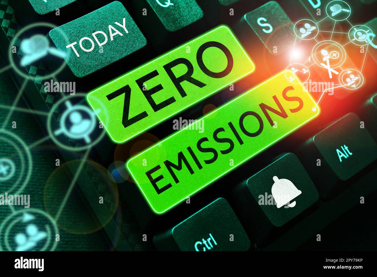 Hand writing sign Zero Emissions. Business overview emits no waste ...