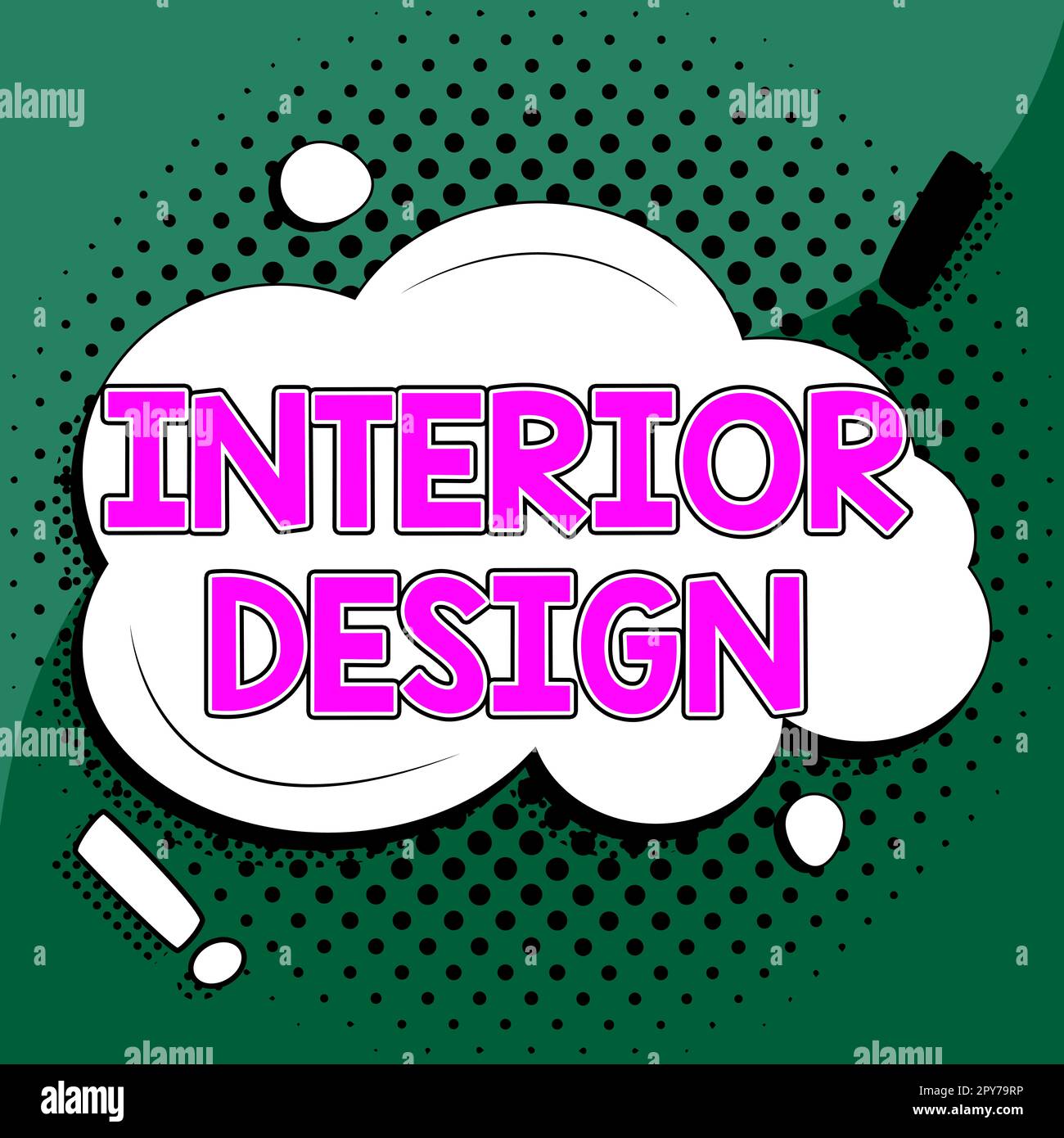 Hand writing sign Interior Design. Word for the art of designing the ...