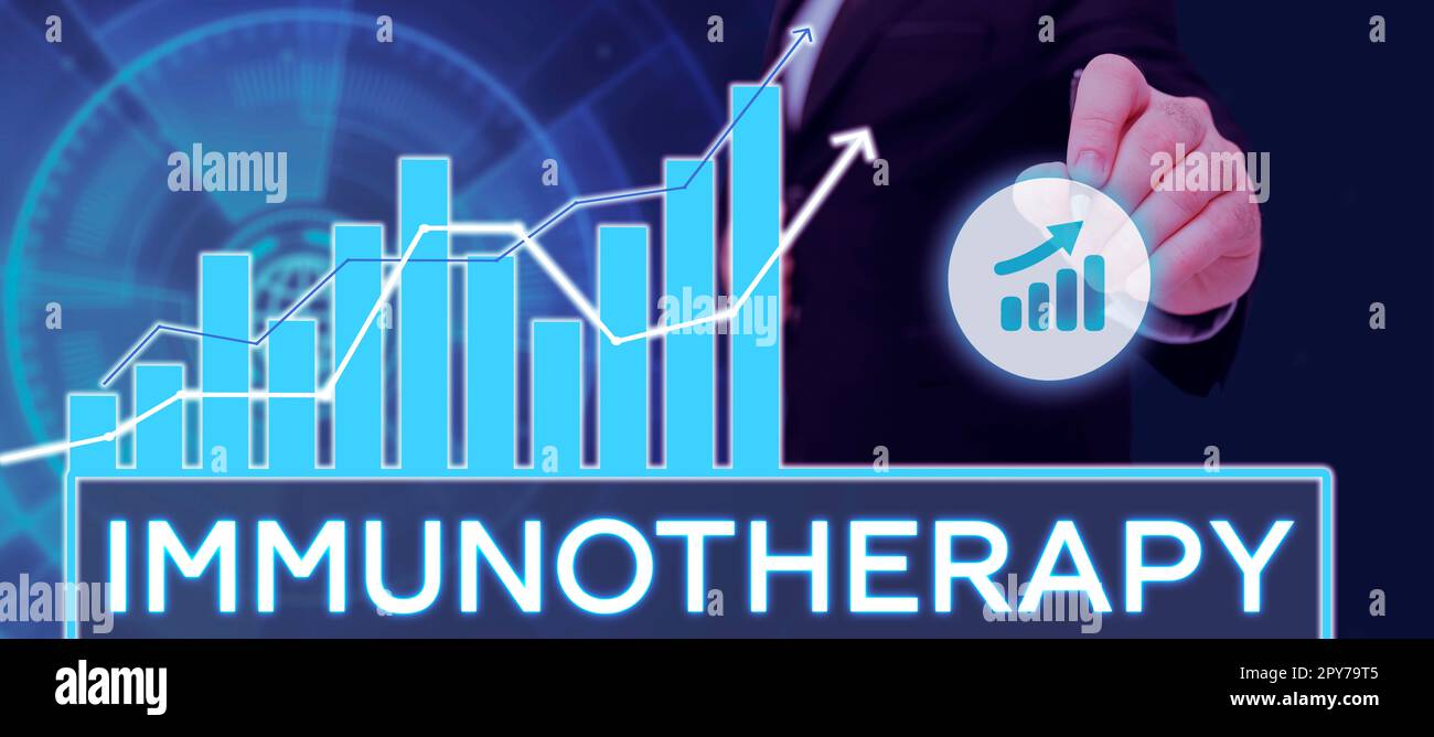 Hand writing sign Immunotherapy. Concept meaning treatment or ...