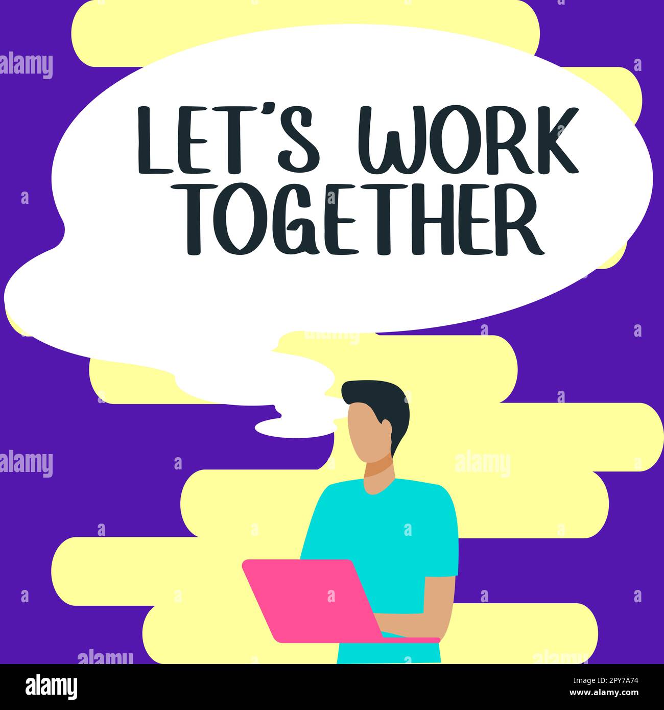 Conceptual caption Let's Work Together. Business showcase Unite and ...