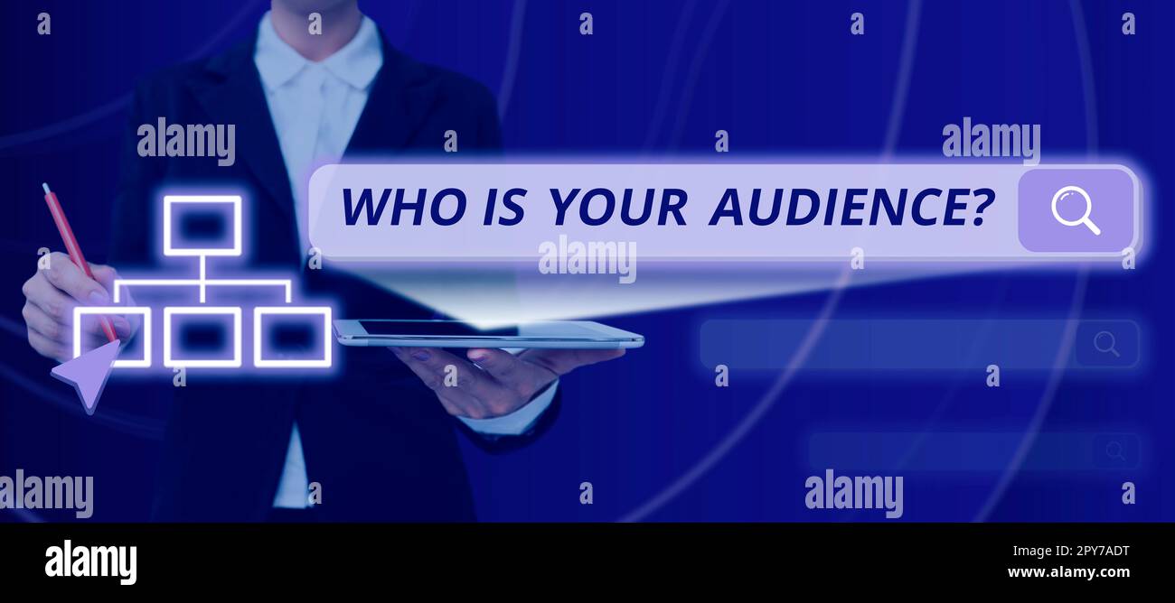 Sign displaying Who Is Your Audience. Business showcase who is watching ...