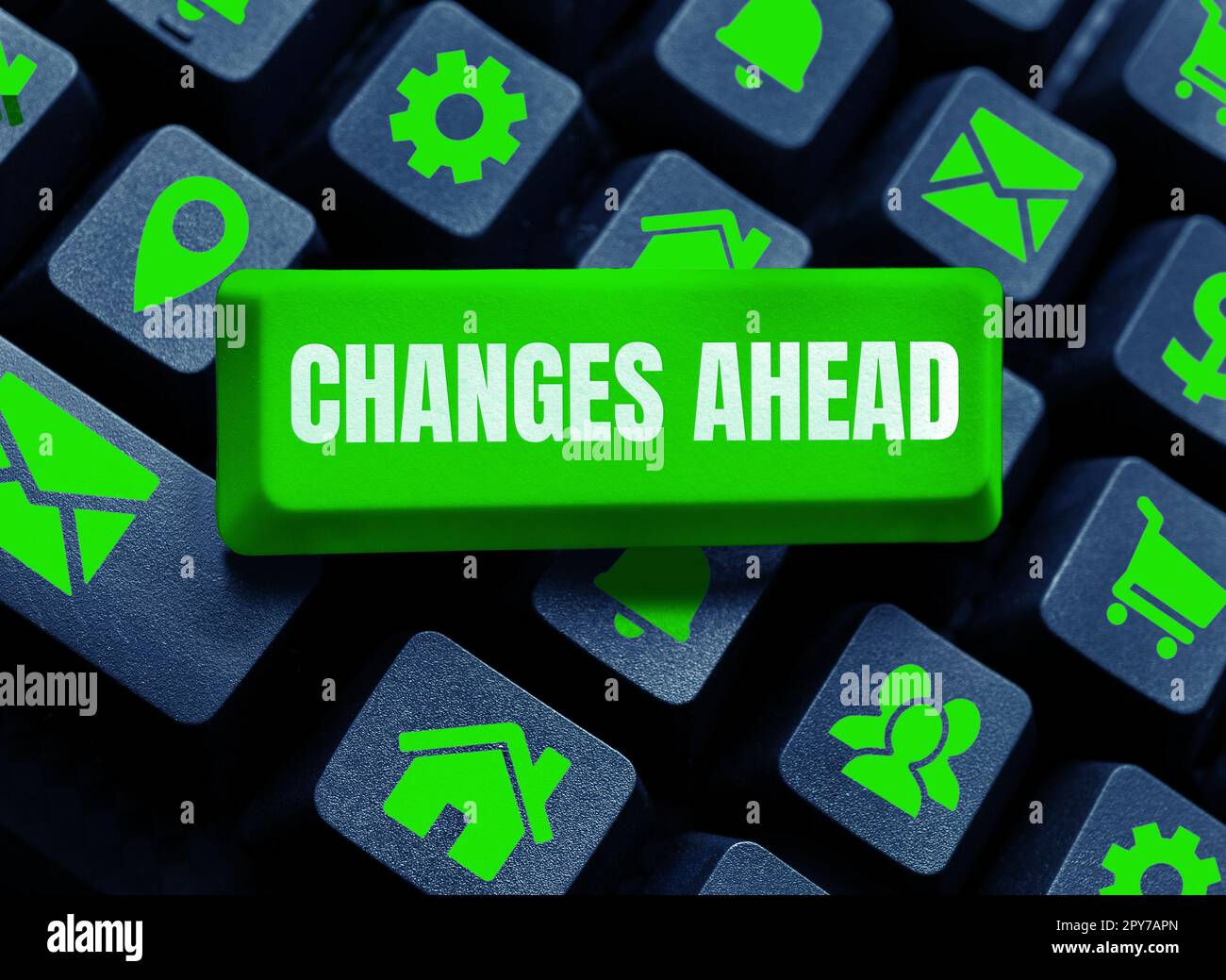 Sign displaying Changes Ahead. Conceptual photo to replace with or ...
