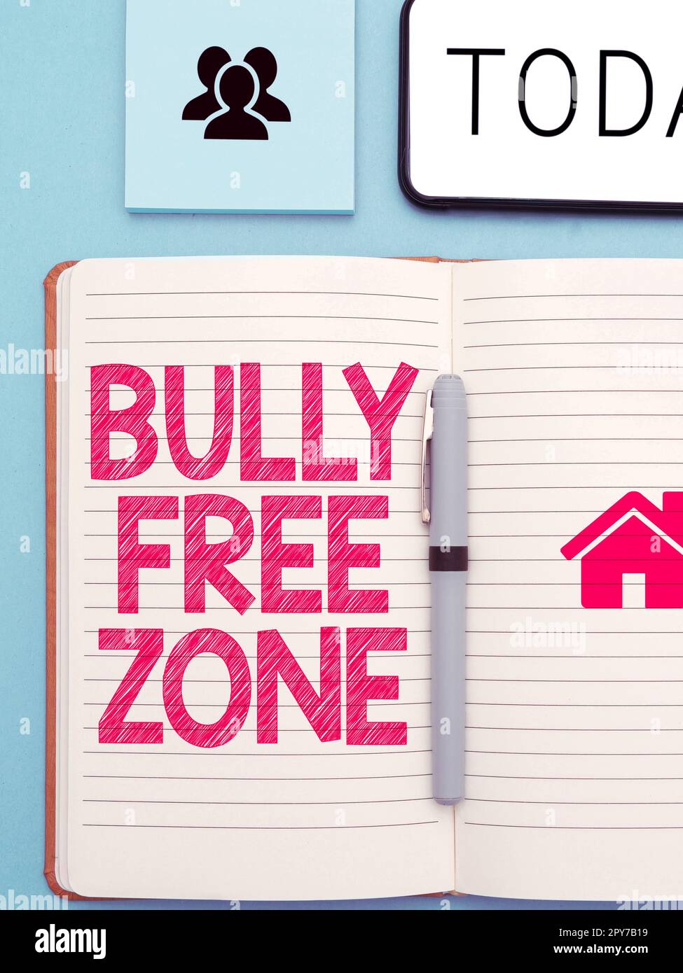 Sign displaying Bully Free Zone, Conceptual photo Be respectful to ...