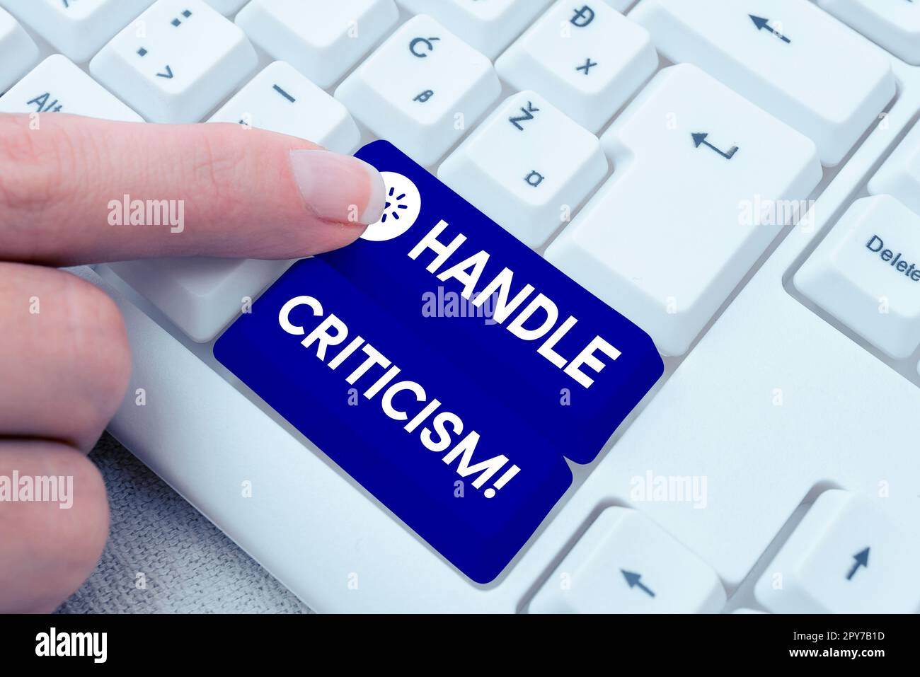 Text caption presenting Handle Criticism. Word Written on process of ...