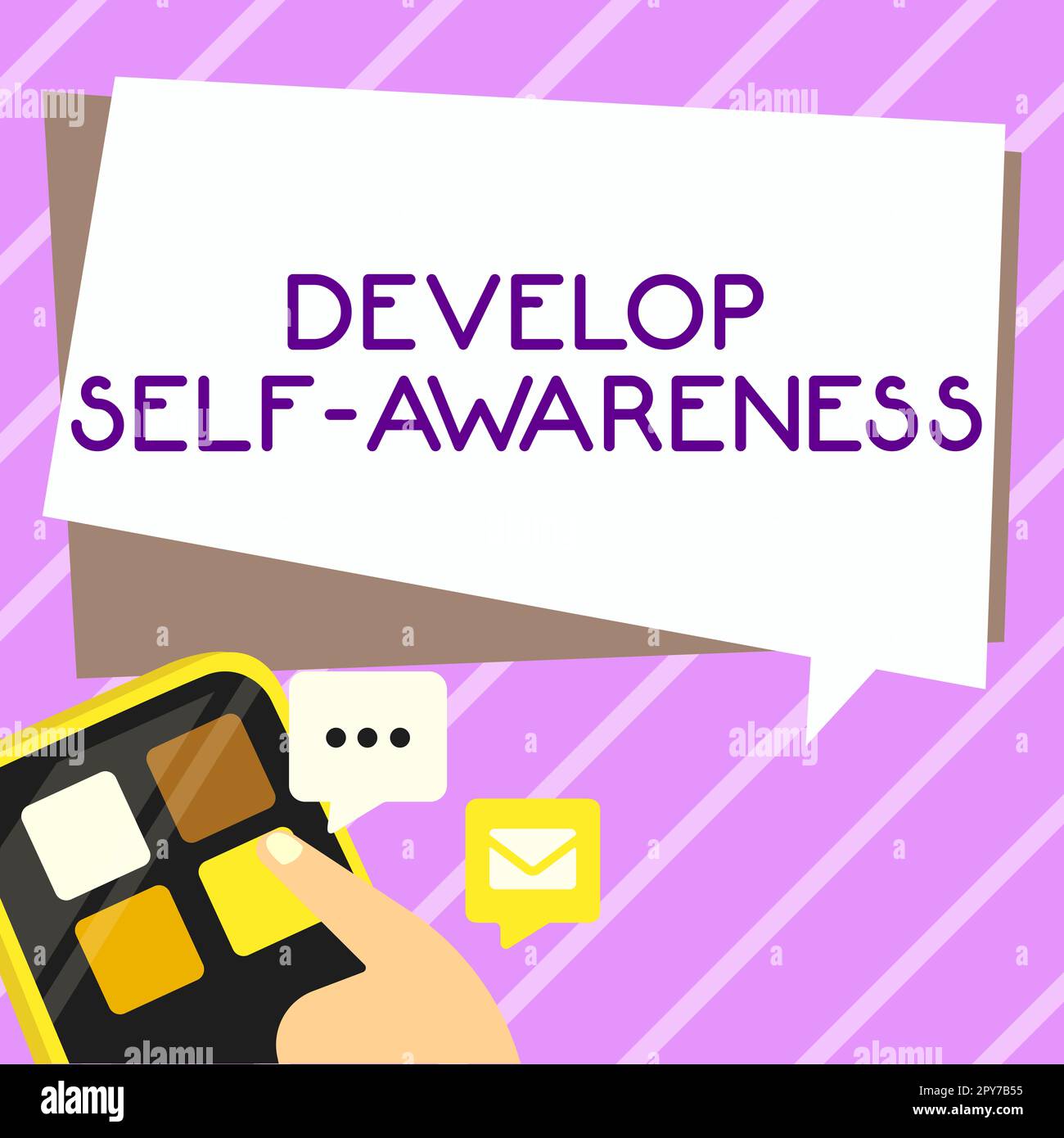 Text sign showing Develop Self Awareness. Word for Improve sharp ...