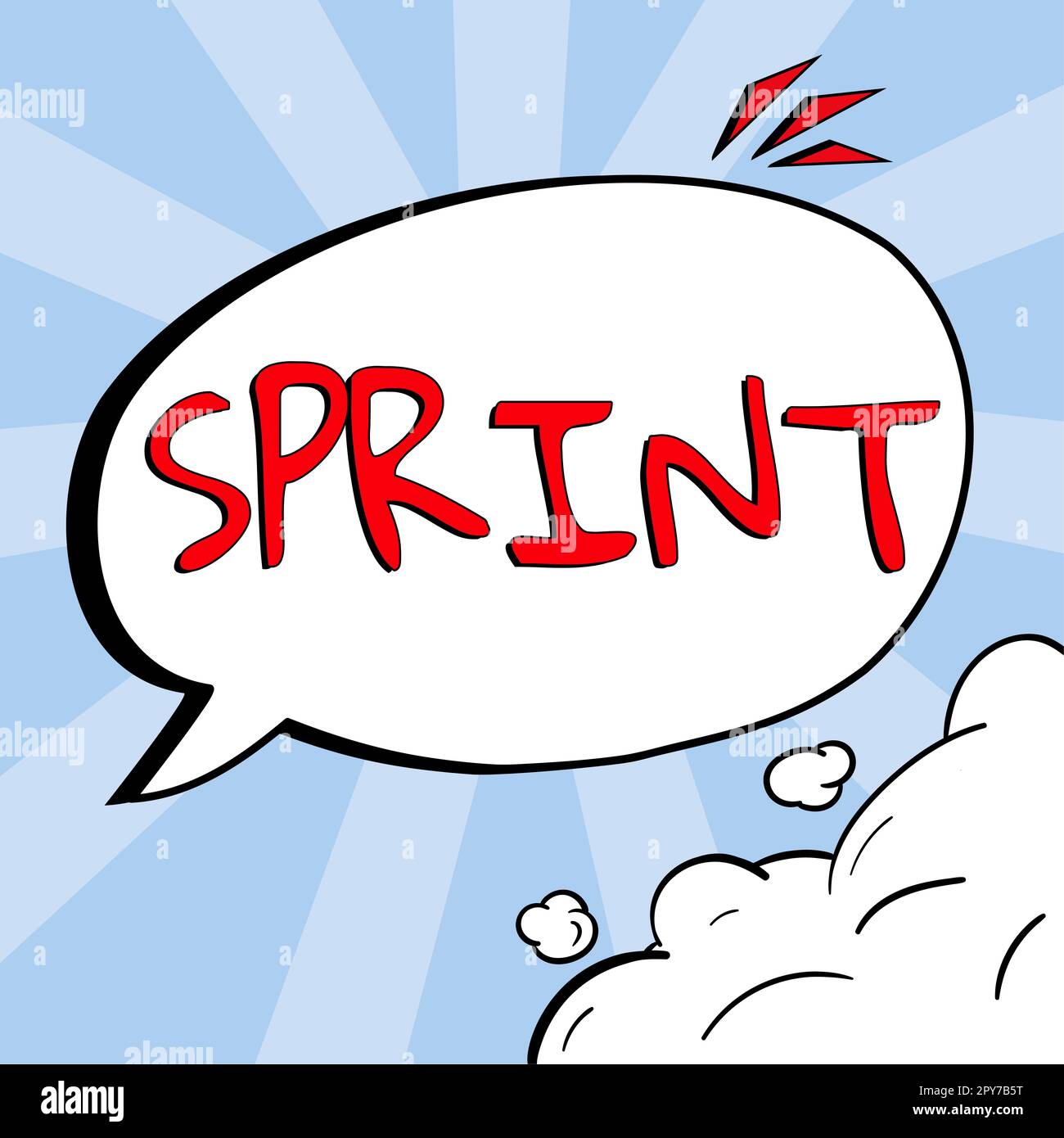 Sign displaying Sprint. Business overview to move at top speed ...
