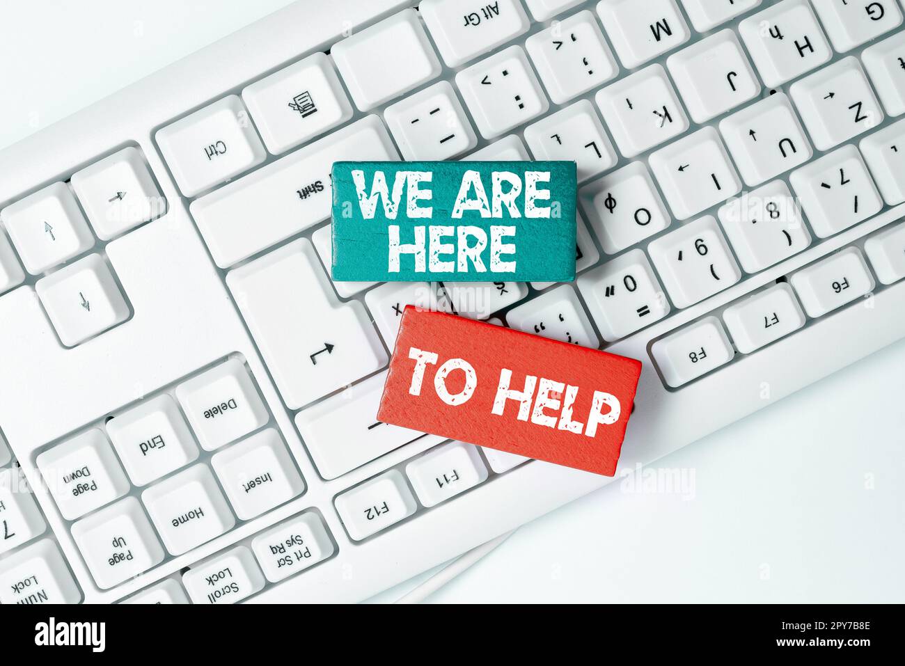 Conceptual caption We Are Here To Help. Business concept Someone who is ...