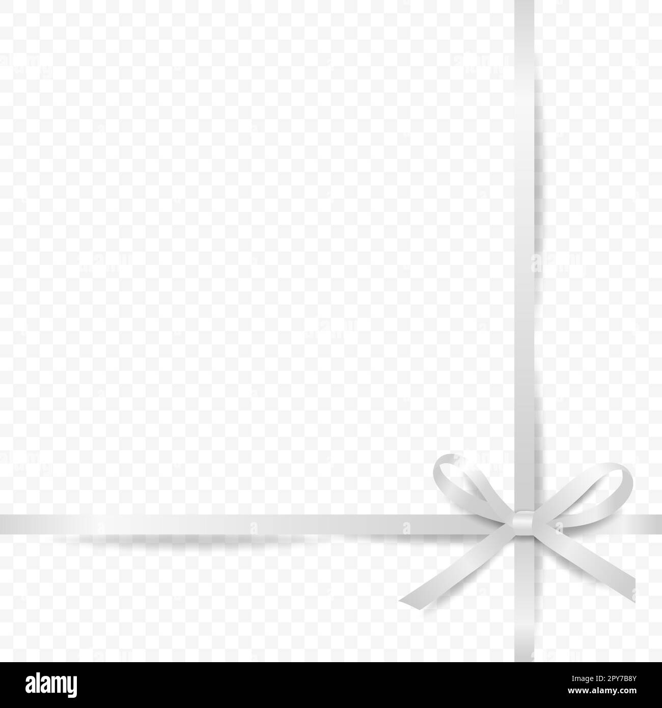 Vector 3d Realistic White Gift Ribbon and Bow Closeup Isolated. Bow ...
