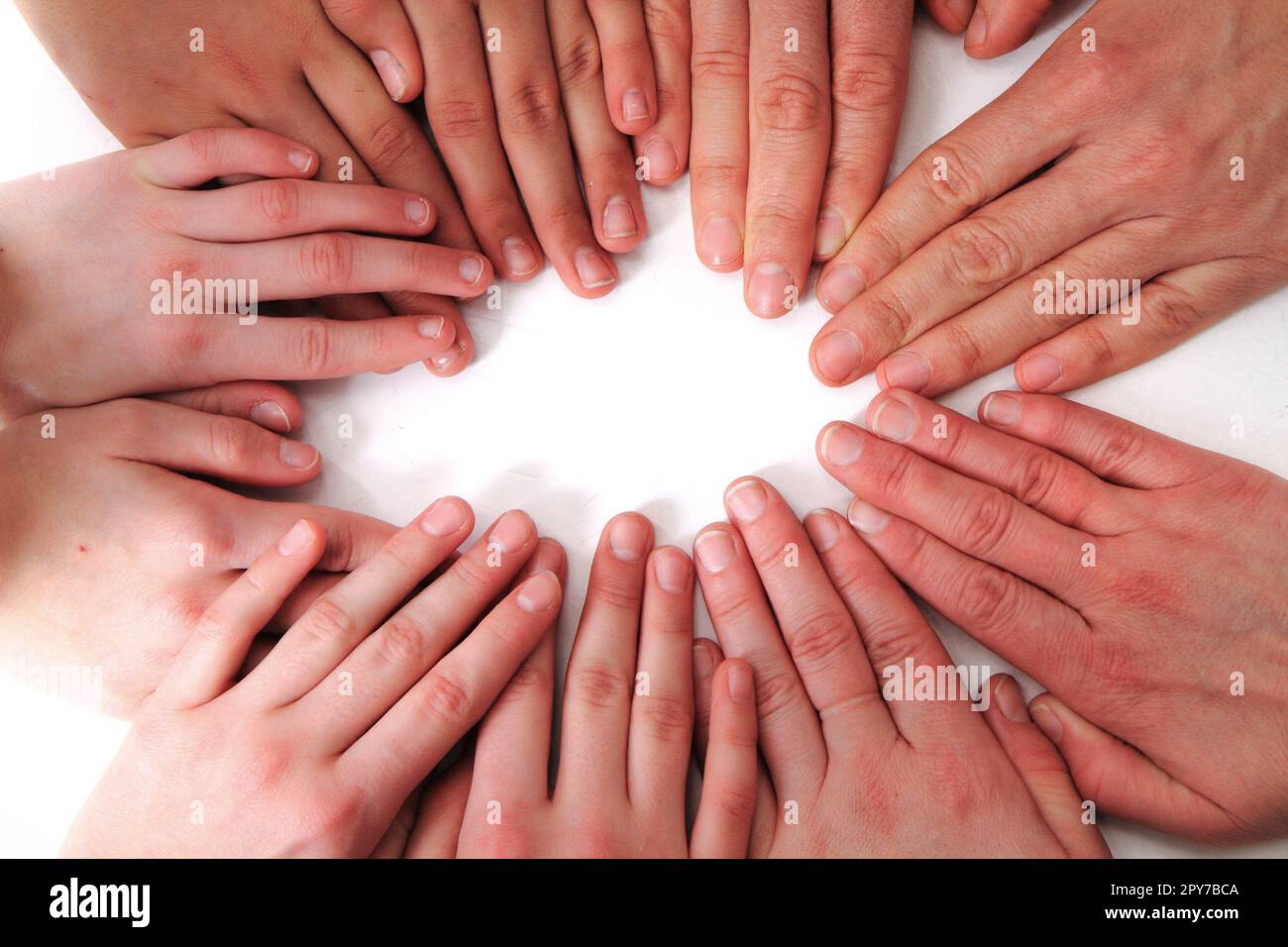 Children raised hands white hi-res stock photography and images - Alamy