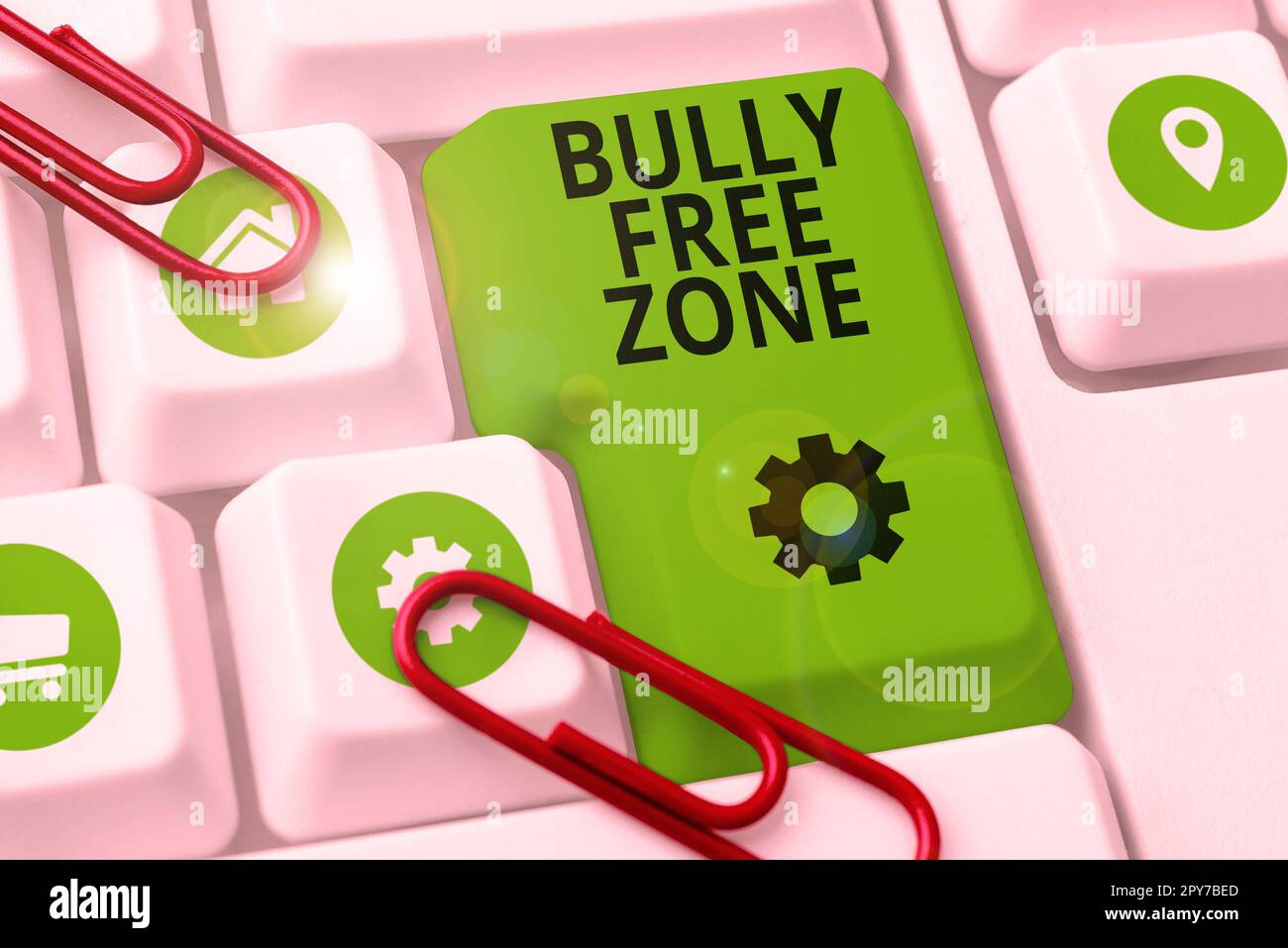 Text showing inspiration Bully Free Zone. Word for Be respectful to ...