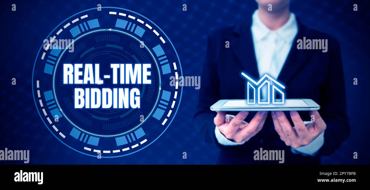 Sign displaying Real Time Bidding. Business approach Buy and sell ...