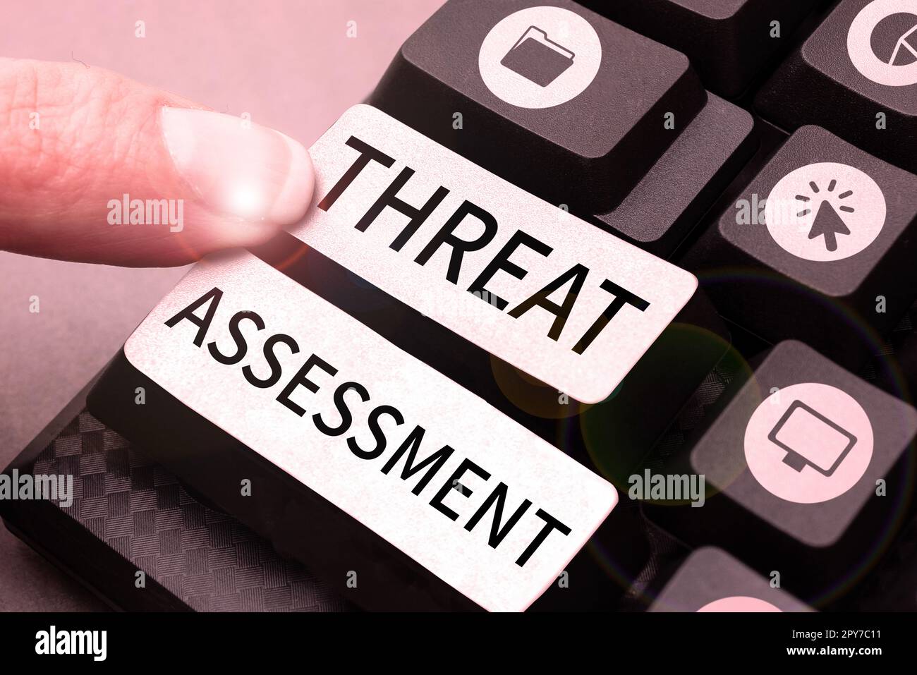 Conceptual display Threat Assessment. Business concept determining the ...