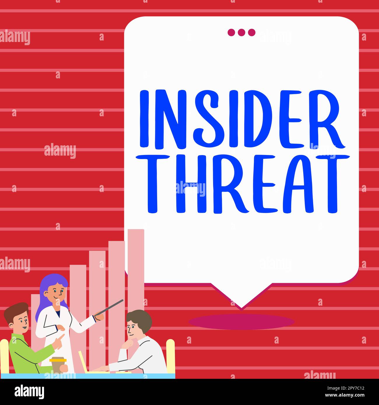 Hand writing sign Insider Threat. Word for security threat that ...