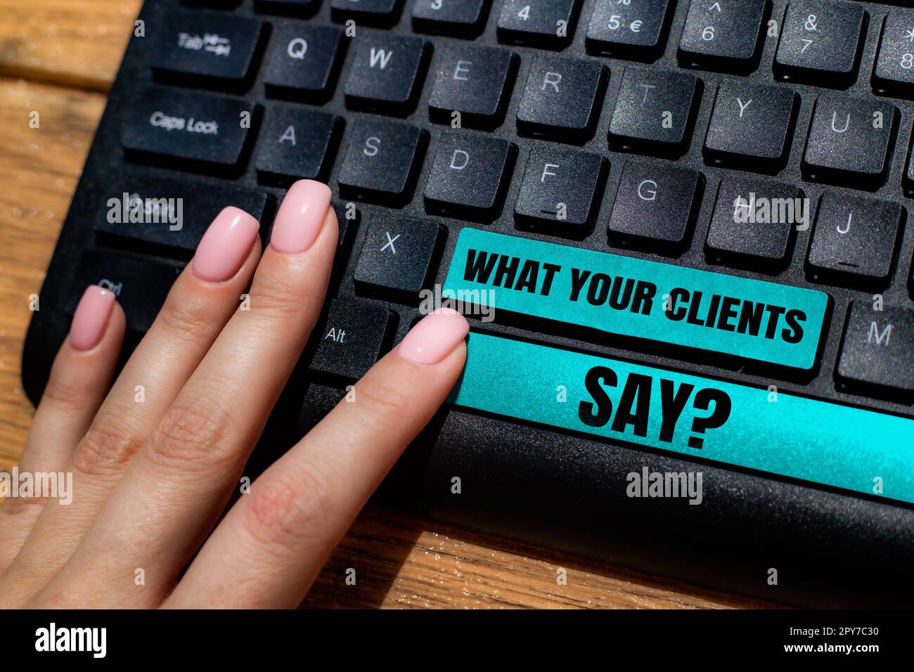 Conceptual caption What Your Clients Say. Internet Concept expression ...