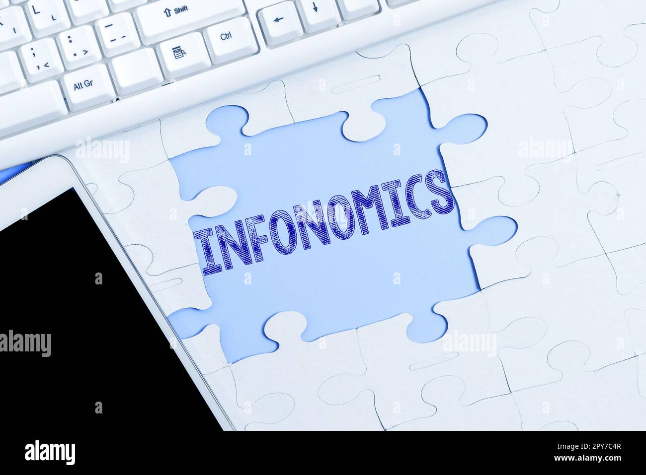 Handwriting text Infonomics. Business approach visual image used to ...