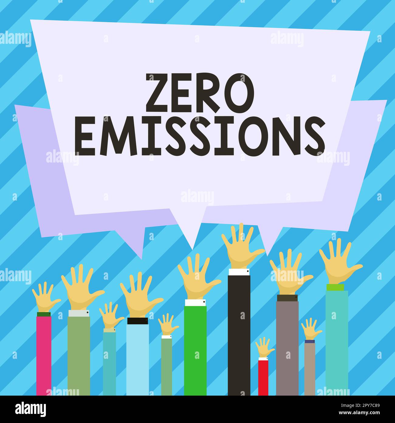 Inspiration showing sign Zero Emissions. Business overview emits no ...