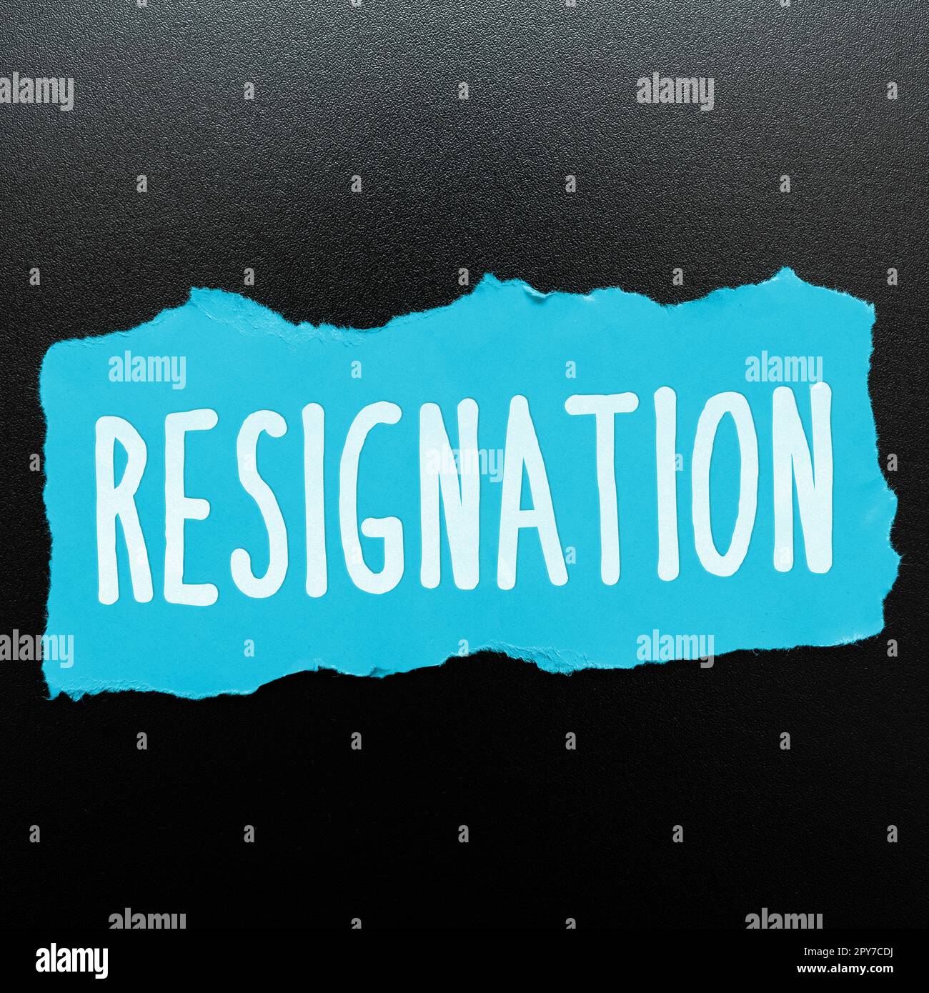 Hand writing sign Resignation. Business concept act of giving up ...