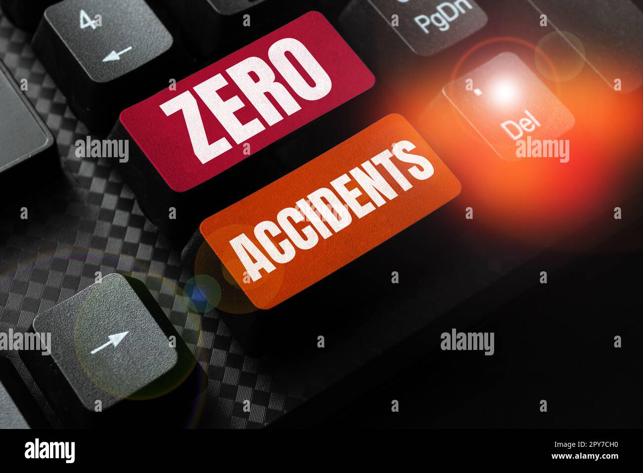Text caption presenting Zero Accidents. Conceptual photo important ...