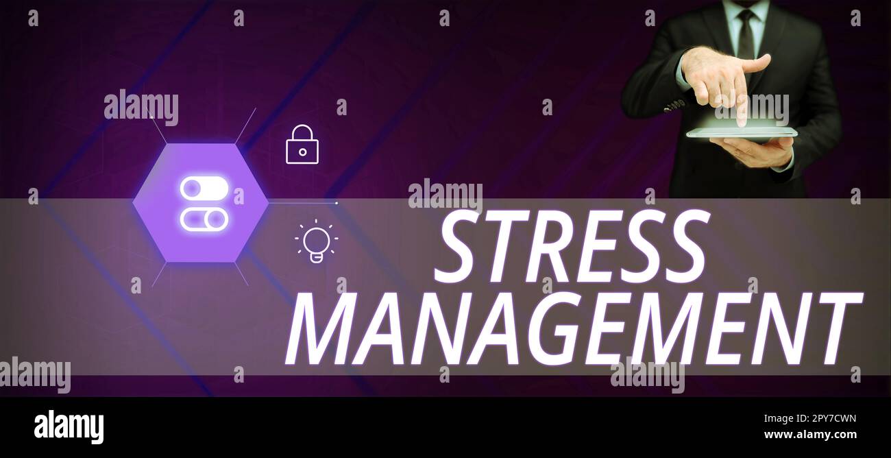 Handwriting text Stress Management. Concept meaning learning ways of ...