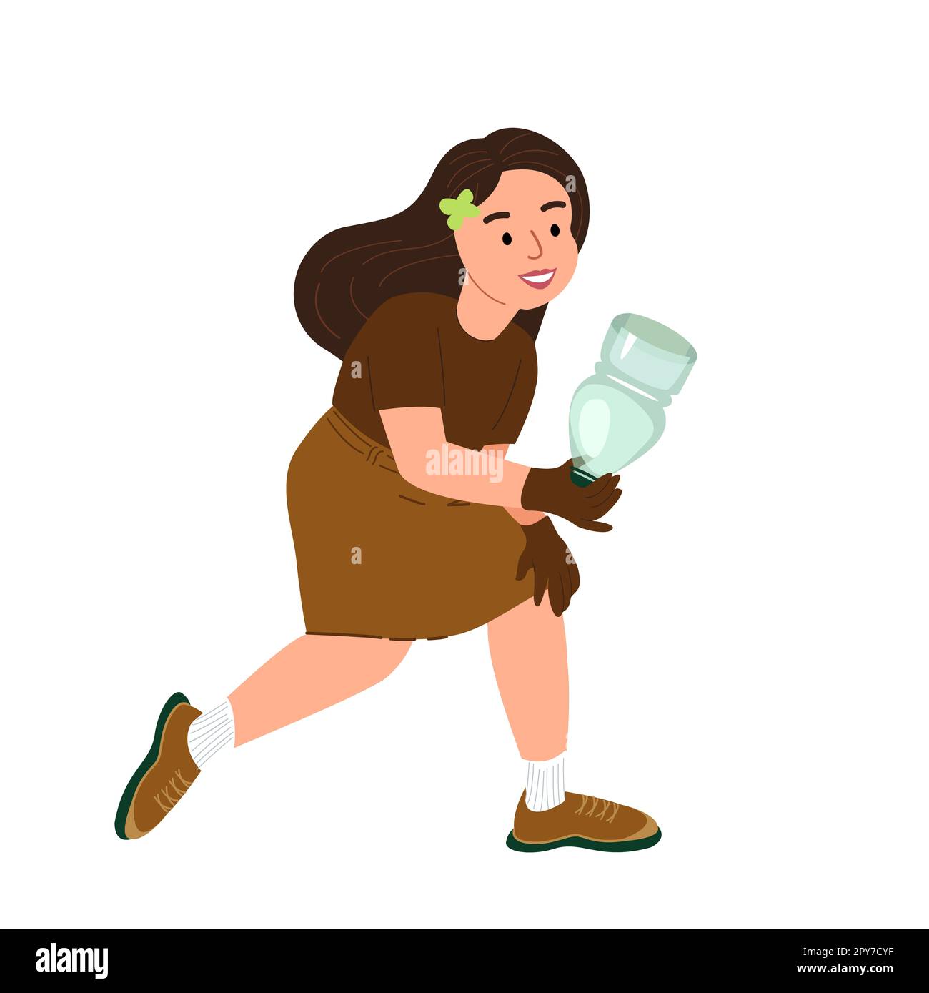 Kid Boy Pull Garbage Sack. Save the Planet. Child Character Cleaning ...