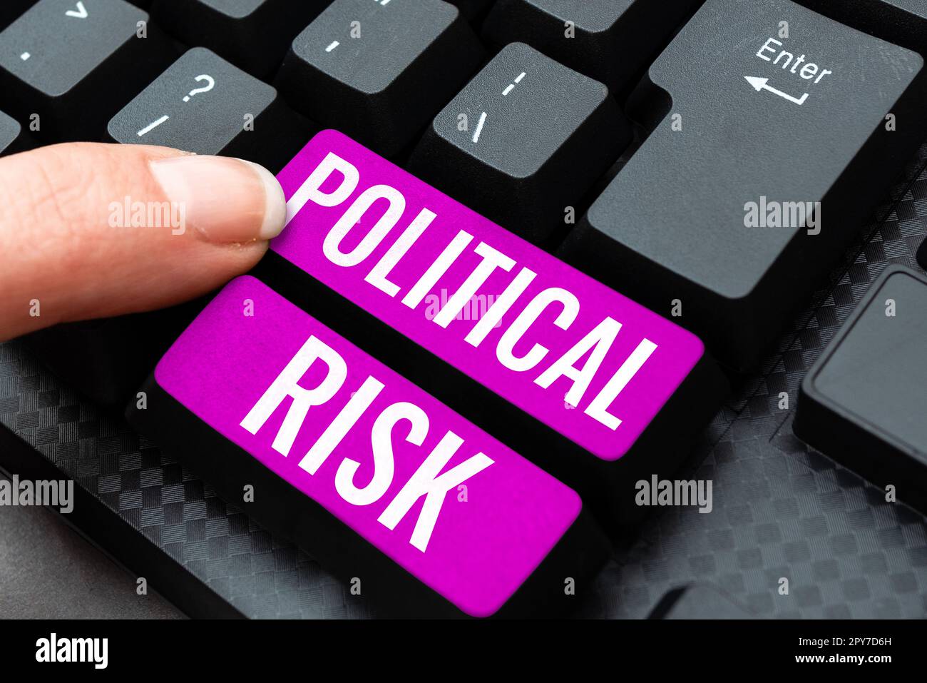 Hand writing sign Political Risk. Concept meaning communications person ...