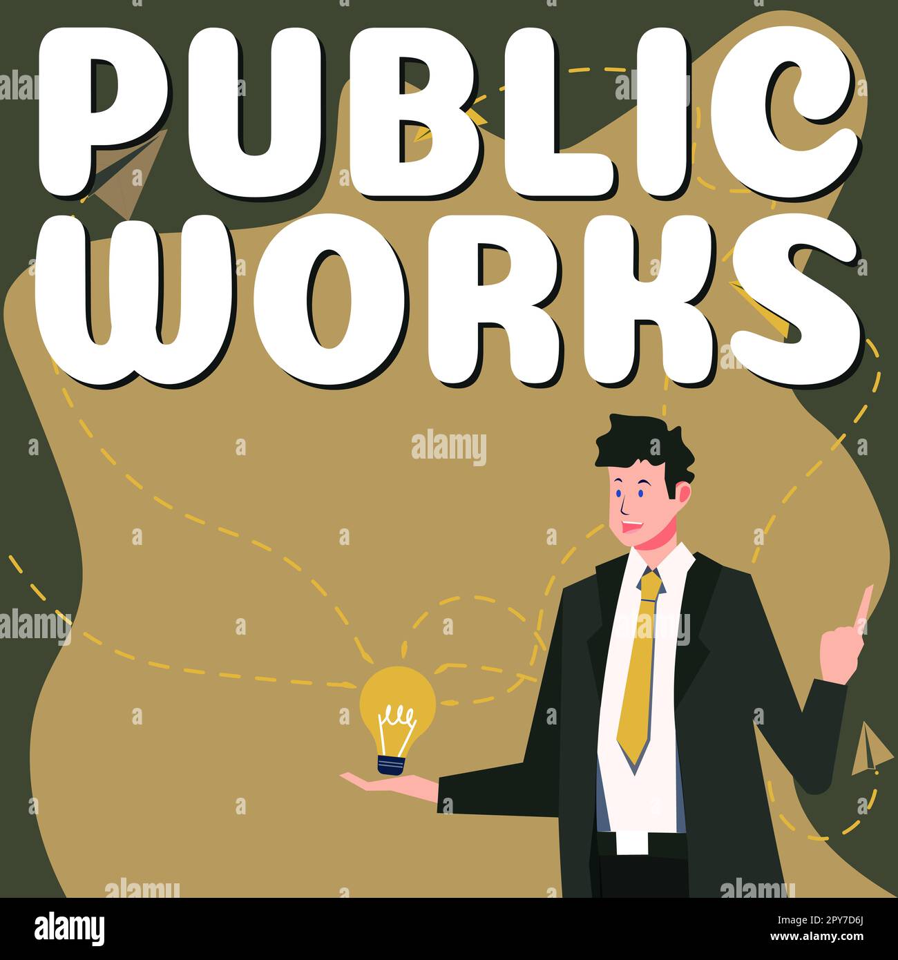 Hand writing sign Public Works. Internet Concept Describes the viewing ...