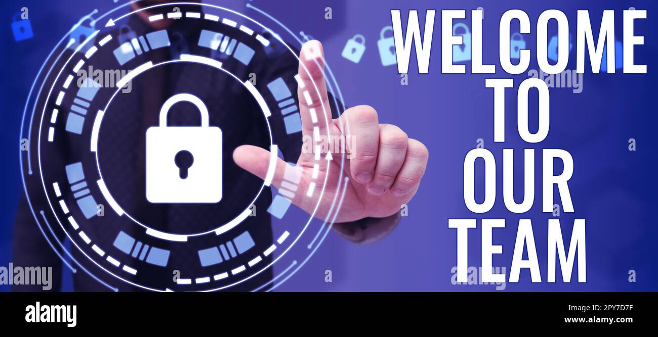 Conceptual display Welcome To Our Team. Business concept introducing another person to your team ...