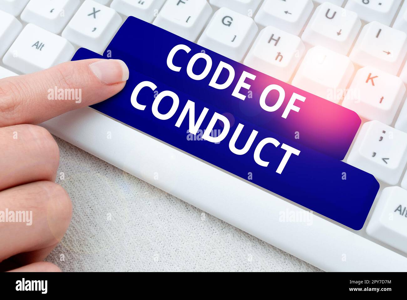 Hand Writing Sign Code Of Conduct Business Concept Ethics Rules Moral