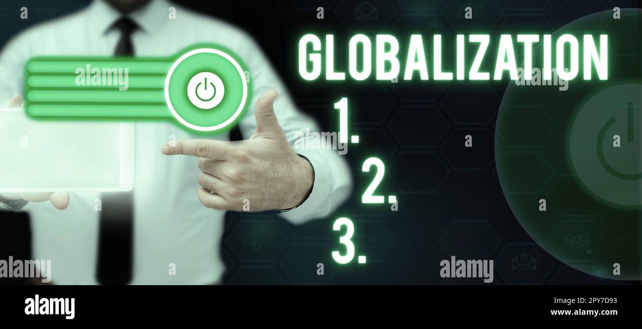 Handwriting text Globalization. Word for development of an increasingly ...