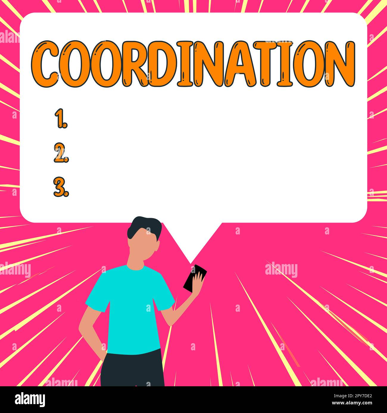 Hand writing sign Coordination. Internet Concept the acts of someone ...