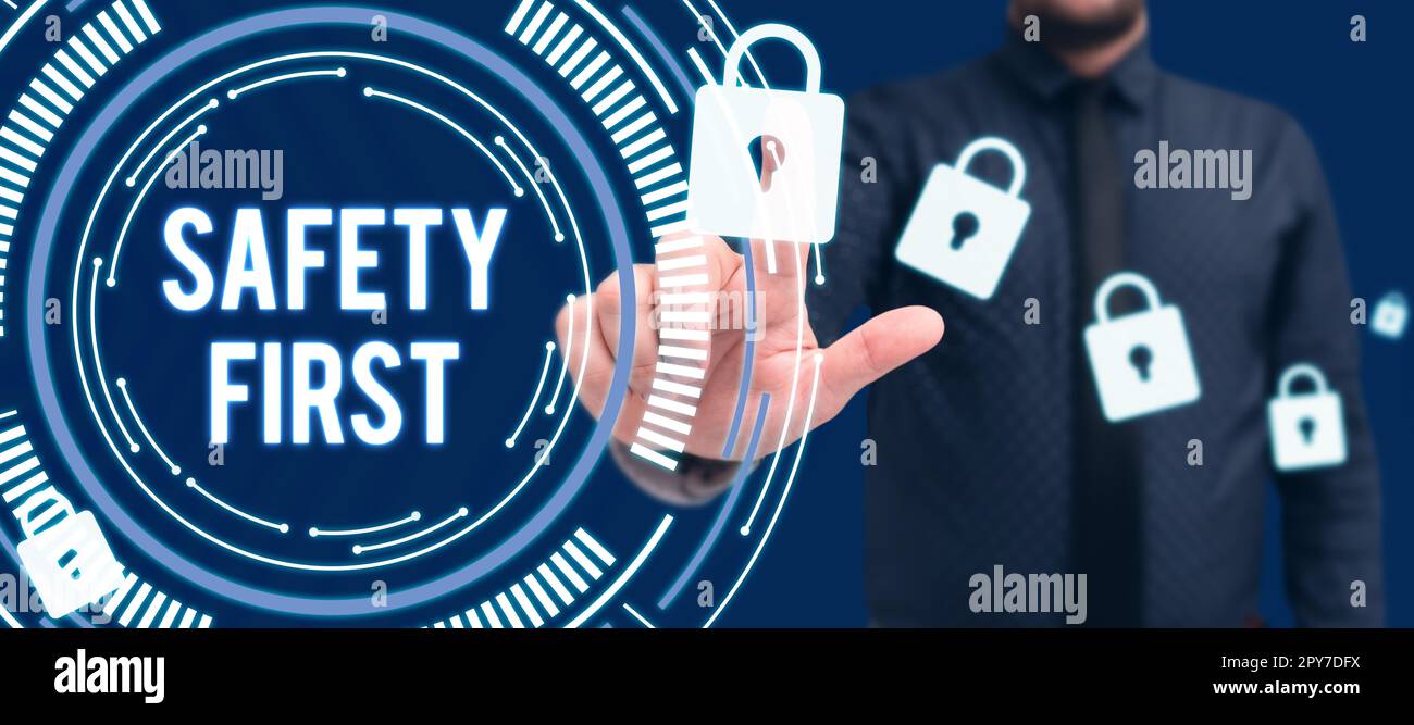 Conceptual caption Safety First. Concept meaning Avoid any unnecessary ...