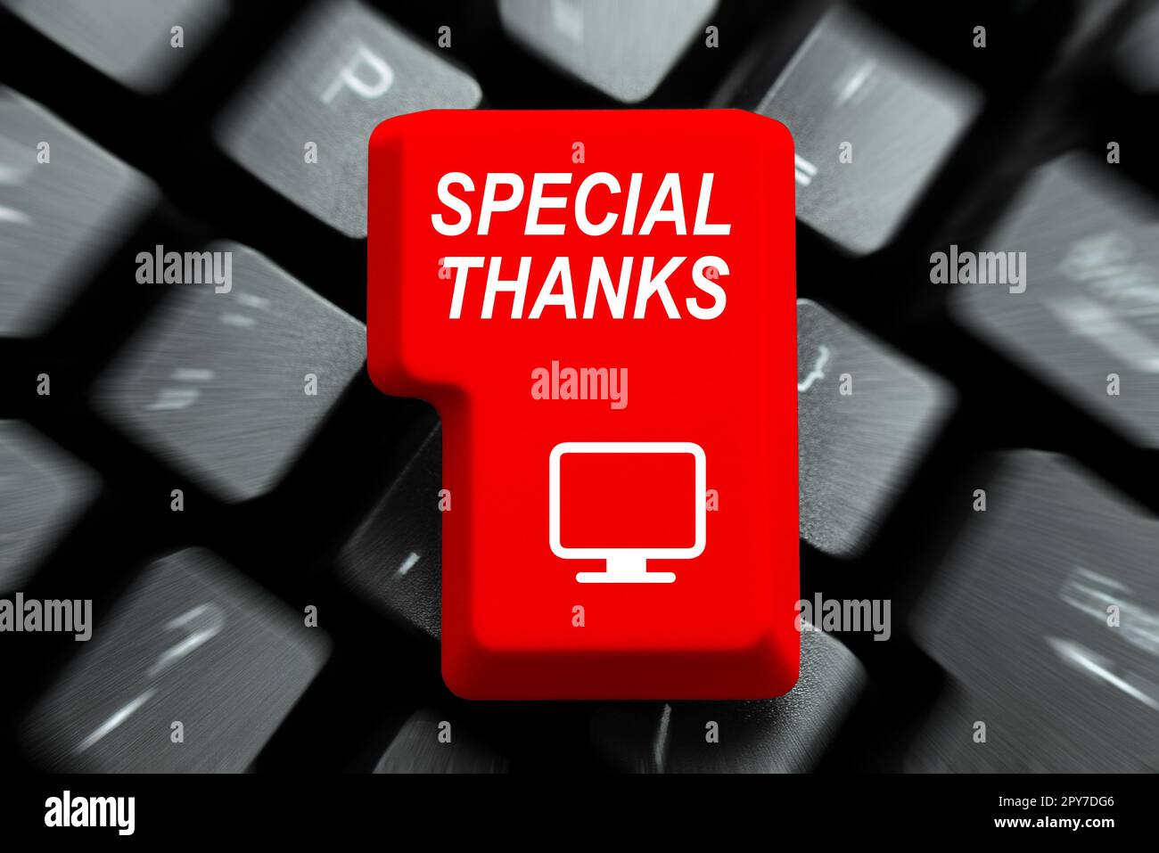 Text sign showing Special Thanks. Business overview expression of appreciation or gratitude or ...