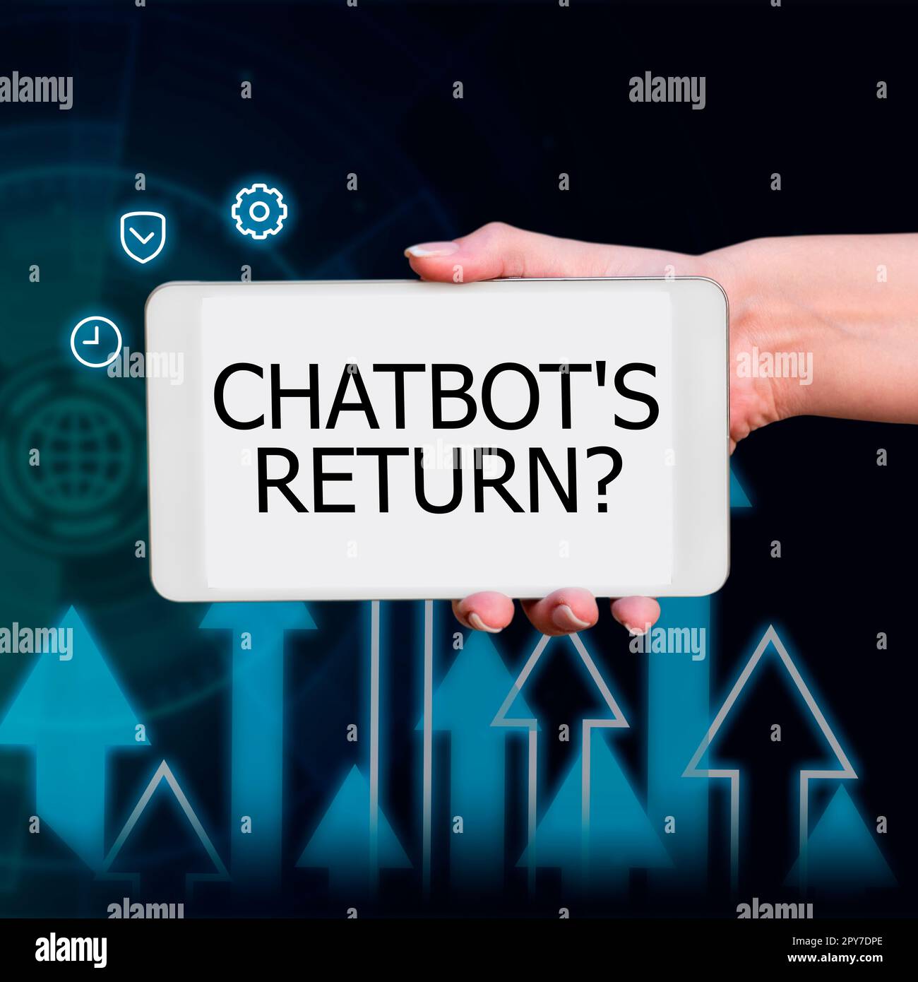 Handwriting Text Chatbots Return Business Concept Program That Communicate Use Text Interface